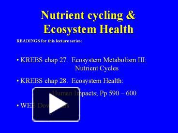 PPT – Nutrient%20cycling%20 PowerPoint presentation | free to download ...