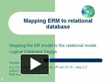 PPT – Mapping ERM to relational database PowerPoint presentation | free ...