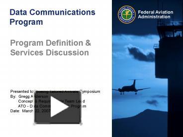 PPT – Data Communications Program PowerPoint presentation | free to ...