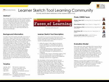 PPT – Learner Sketch Tool Learning Community PowerPoint presentation ...