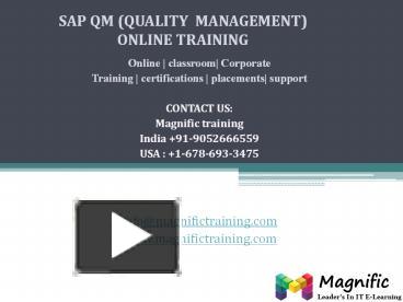 PPT – sap qm online training PowerPoint presentation | free to download ...
