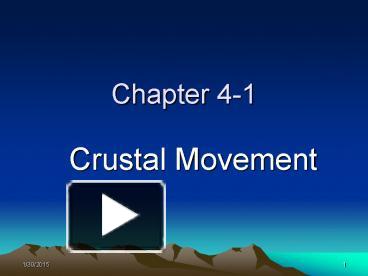 PPT – Crustal Movement PowerPoint presentation | free to view - id ...