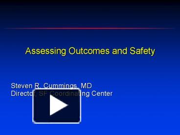 Assessing Outcomes and Safety presentation | free to view
