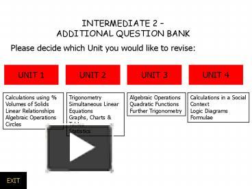 PPT – INTERMEDIATE 2 PowerPoint presentation | free to view - id ...
