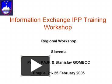 PPT – Information Exchange IPP Training Workshop PowerPoint ...