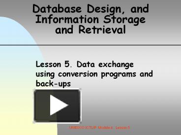PPT – Database Design, and Information Storage and Retrieval PowerPoint ...