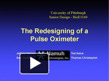 PPT – The Redesigning of a Pulse Oximeter PowerPoint presentation ...