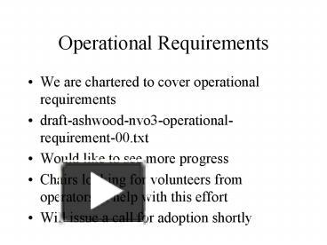 Operational Requirements presentation | free to download