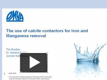 The use of calcite contactors for Iron and Manganese removal ...