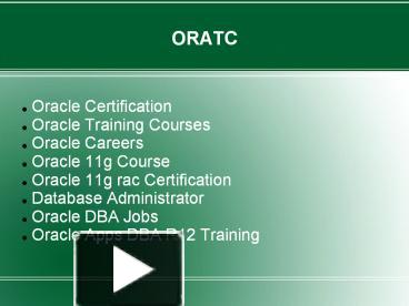 Oracle Certification presentation | free to download