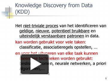 PPT – Knowledge Discovery from Data (KDD) PowerPoint presentation ...