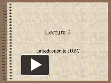 Introduction to JDBC presentation | free to download