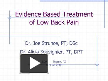 PPT – Evidence Based Treatment of Low Back Pain PowerPoint presentation ...