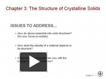 Chapter 3: The Structure of Crystalline Solids presentation | free to ...