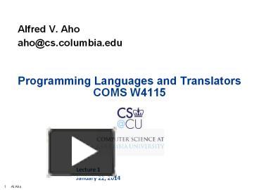 Programming Languages and Translators COMS W4115 presentation | free to ...