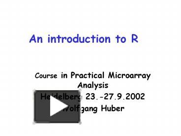 An introduction to R presentation | free to download