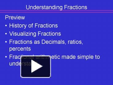 Understanding Fractions presentation | free to view