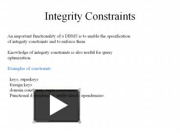 Integrity Constraints presentation | free to download