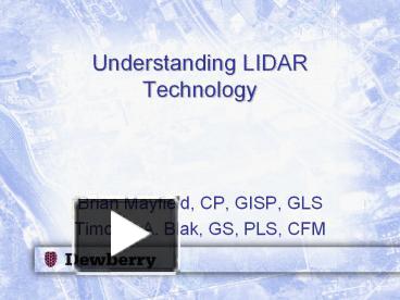 Understanding LIDAR Technology presentation | free to view