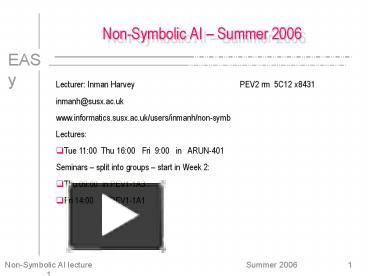 PPT – Non-Symbolic AI PowerPoint presentation | free to download - id ...