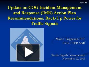 PPT – Update on COG Incident Management and Response (IMR) Action Plan ...