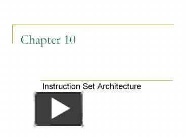 PPT – Instruction Set Architecture PowerPoint presentation | free to ...