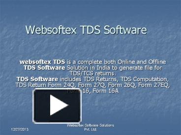 TDS software presentation | free to download