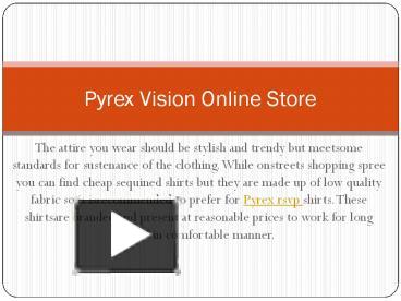 Pyrex Vision Online Store presentation | free to download