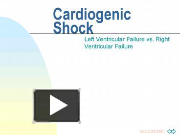 Cardiogenic Shock presentation | free to view