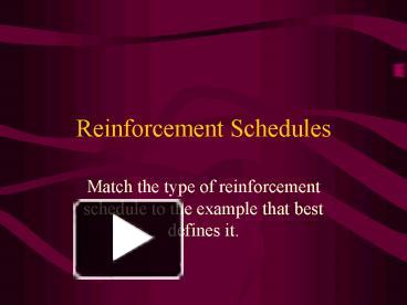 Reinforcement Schedules presentation | free to view
