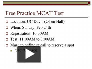 PPT – Free Practice MCAT Test PowerPoint presentation | free to view ...