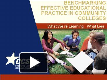 PPT – Engaging Community Colleges A First Look PowerPoint presentation ...