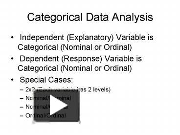 PPT – Categorical Data Analysis PowerPoint presentation | free to ...