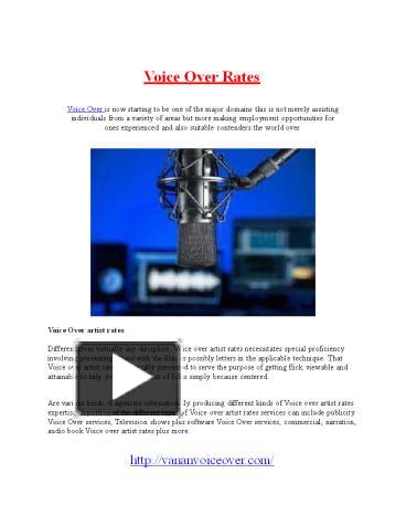 PPT – Voice Over Rates PowerPoint presentation | free to download - id ...