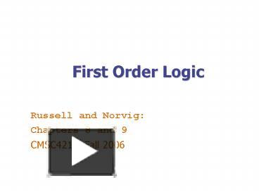 First Order Logic presentation | free to view