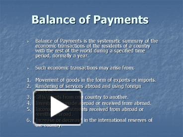 Balance of Payments presentation | free to download