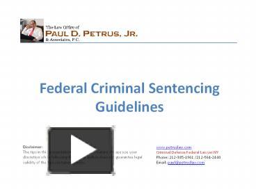 Federal Criminal Sentencing Guidelines presentation | free to download