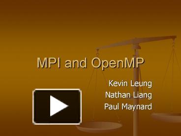 MPI and OpenMP presentation | free to view