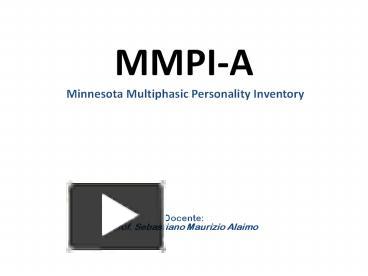 MMPI-A Minnesota Multiphasic Personality Inventory presentation | free ...