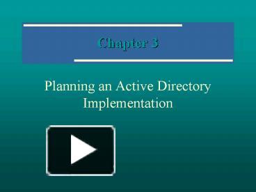 Planning an Active Directory Implementation presentation | free to view