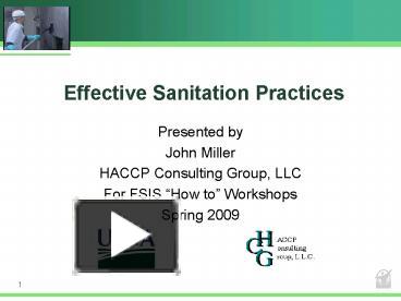 Effective Sanitation Practices presentation | free to view