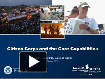 PPT – Citizen Corps and the Core Capabilities PowerPoint presentation ...