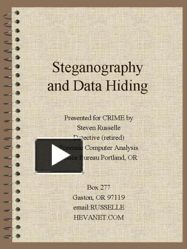 Steganography and Data Hiding presentation | free to view