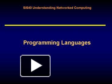 PPT – Programming Languages PowerPoint presentation | free to view - id ...