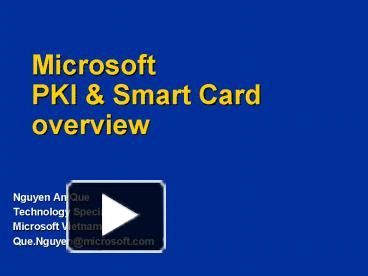 Microsoft PKI presentation | free to view
