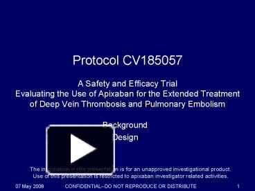PPT – Protocol CV185057 A Safety and Efficacy Trial Evaluating the Use ...