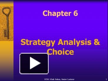 Chapter 6 Strategy Analysis presentation | free to download
