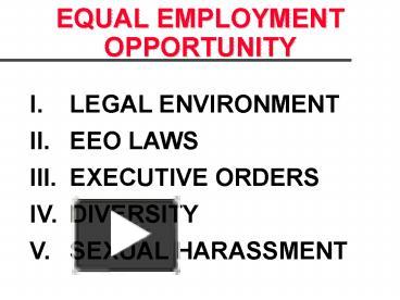 EQUAL EMPLOYMENT OPPORTUNITY presentation | free to view