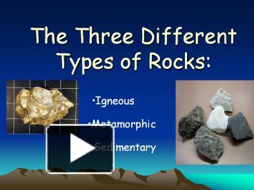 The Three Different Types of Rocks: presentation | free to view