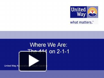 PPT – Where We Are: The 411 on 2-1-1 PowerPoint presentation | free to ...